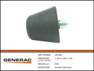 Generac 0G7943 Fascia Screw In Rubber Bumper