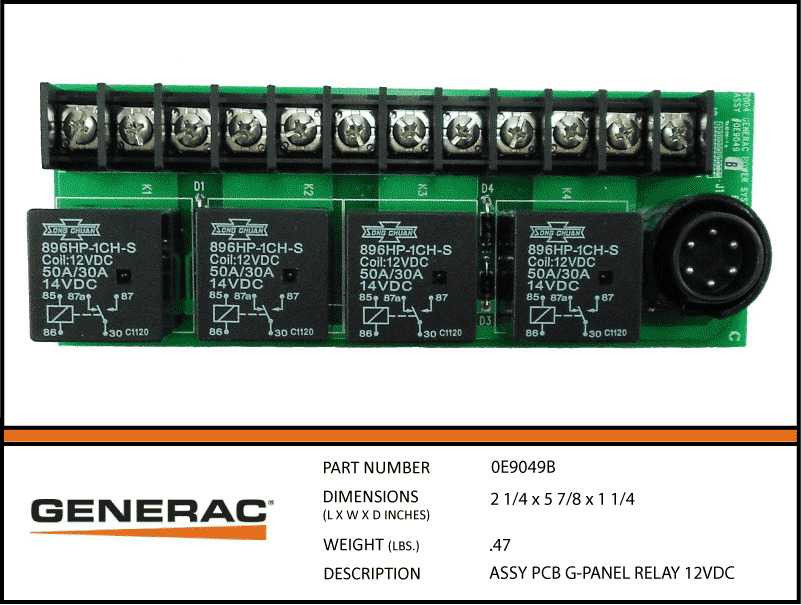 Generac 0E9049B PCB G-Panel Relay 12Vdc | Generator Magic