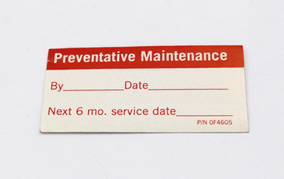 Preventive Maintenance Sticker