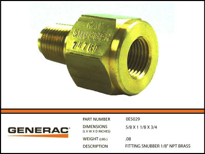 Fitting Snubber 1/8 Npt Brass