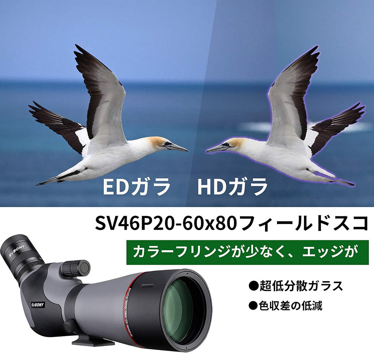 Svbony Sv46p Fieldscope Spotting Scope Telescope High Magnification 20