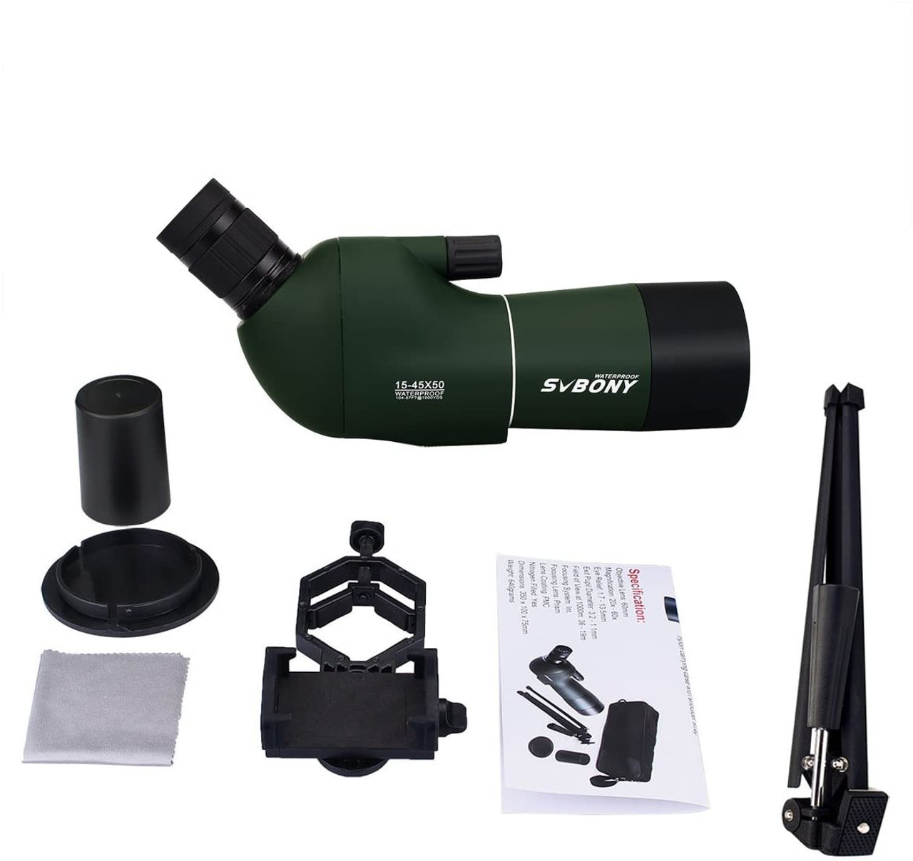 Svbony Sv28 Fieldscope Spottingscope Telescope High Magnification