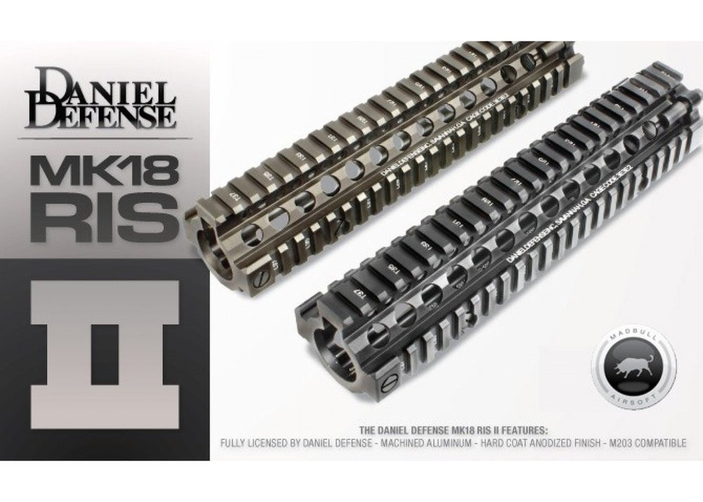 Madbull Daniel Defense Lite Rail MK18 RIS II 9.5 Replica BK - Airsoft ...