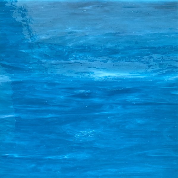 Turquoise Blue & White Wispy (AGC-145) | National Stained Glass