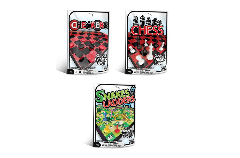 Mini Classic Board Games Checkers Chess Snakes Ladders