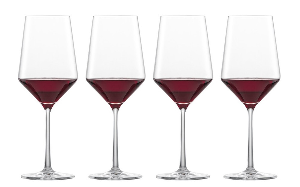 German Crystal Stemware Set of 4 Red Wine Glasses
