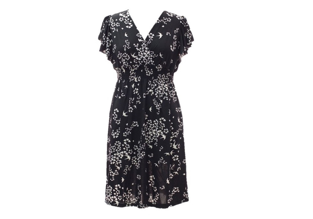 Women's Midi Flutter Sleeve Dresses Surplice Floral Sizes S-3X