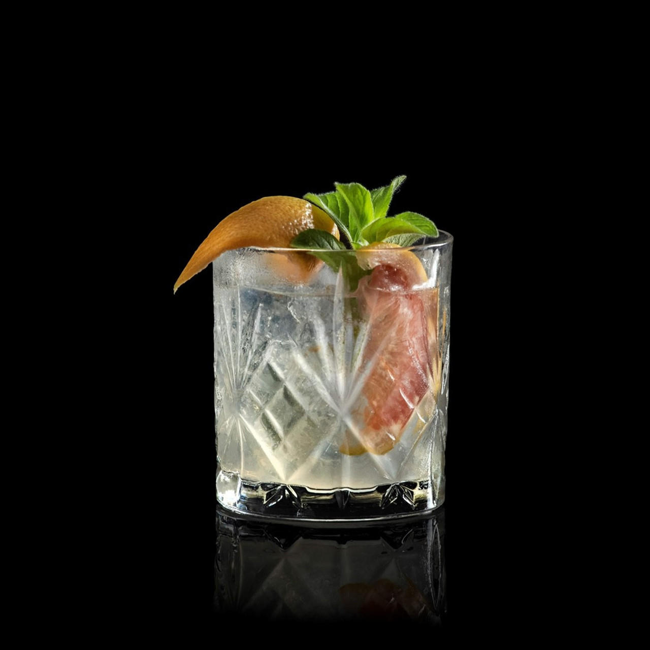 Set Of 6 Double Old Fashioned Crystal Glasses Melody Collection