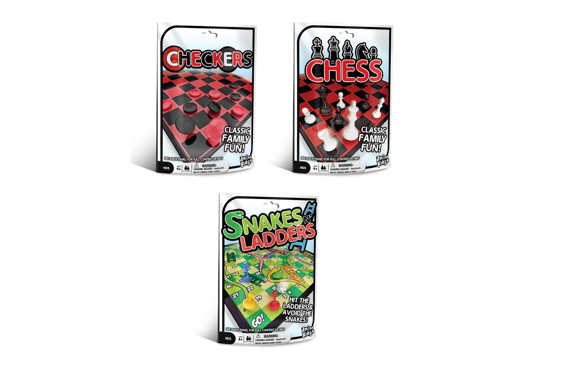 Mini Classic Board Games Checkers Chess Snakes Ladders