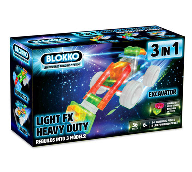 Toy Construction Trucks Light-Up Building Blocks 3 in 1