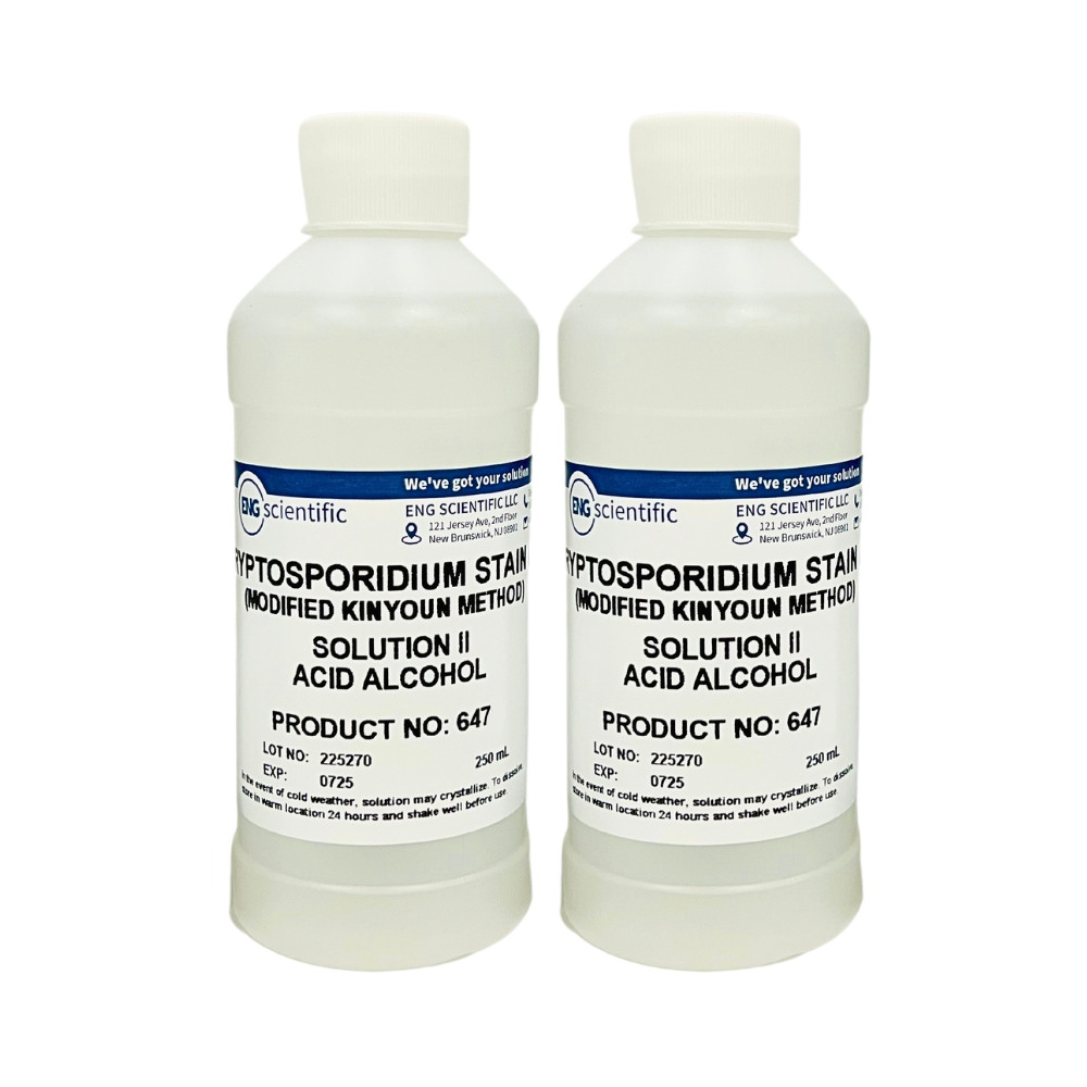 Cryptosporidium Stain Kit - Solution II - Acid Alcohol (2 x 250mL ...