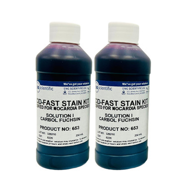 Acid-Fast Stain Kit (Nocardia Species) 2 x 250mL - ENG Scientific