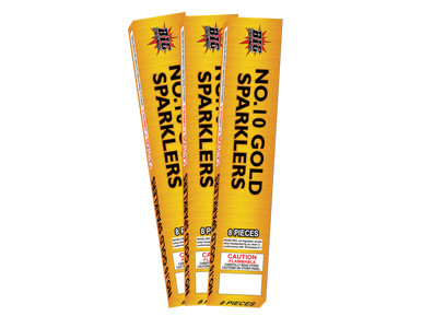 10" METAL GOLD SPARKLERS - Big Fireworks