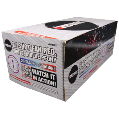 27s FAN R/W/B Peony - (20sec) - Spirit of '76 Fireworks
