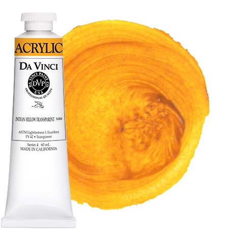 Indian Yellow Transparent (60mL HB Acrylic) - Da Vinci Paint Co.