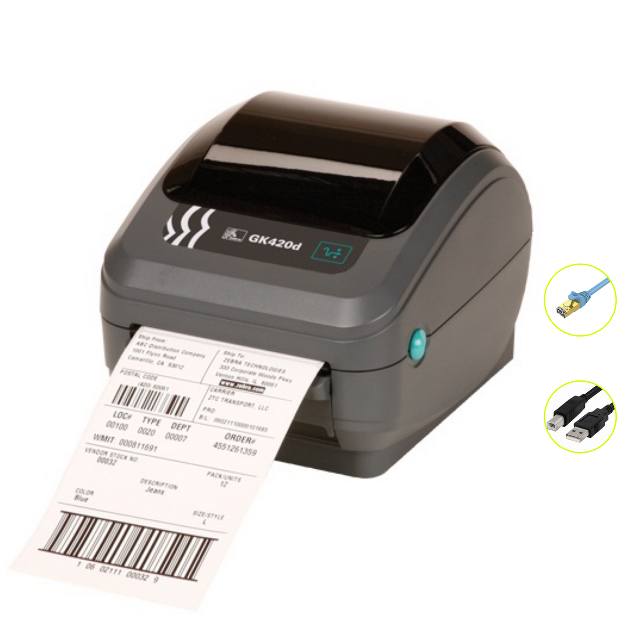 Buy Zebra GK420D Direct thermal ETHERNET Label Printer - GK42-202240 ...