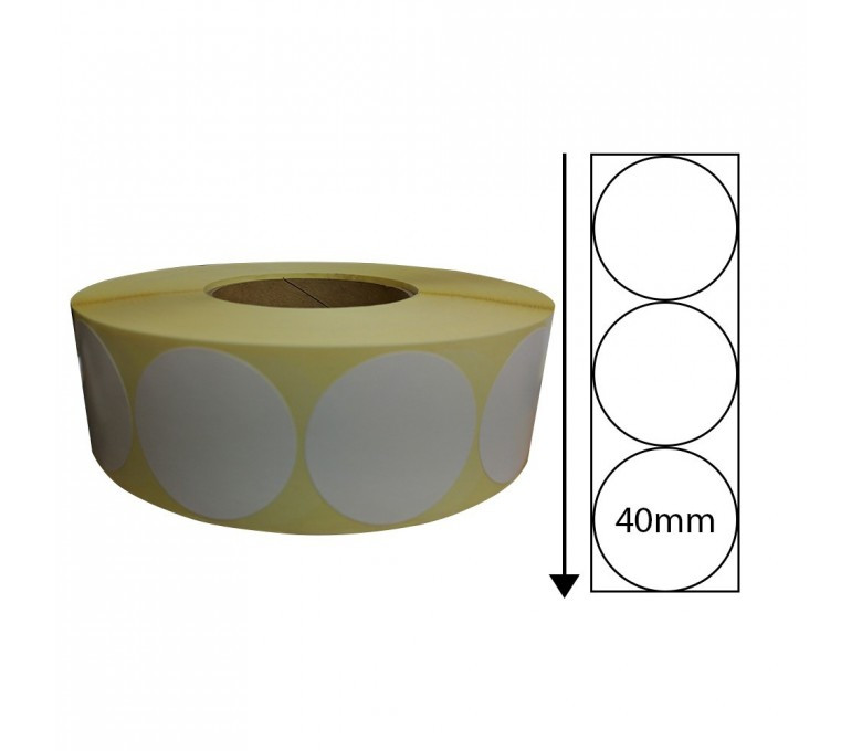 40mm - Diameter - 40mm Core - 1500 Labels