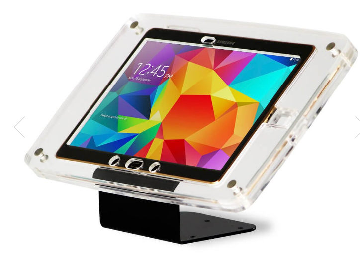 The iLocks crystal enclosure with Bracket for the iPad and Galaxy tablets.