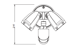 2 x 13W Double Spotlight with Sensor Quick Fit Tri-Colour IP54