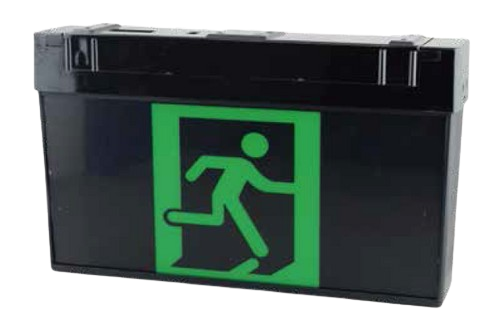 Tradelike RAMBO 3W LED Emergency Exit Sign Black - UR Lighting