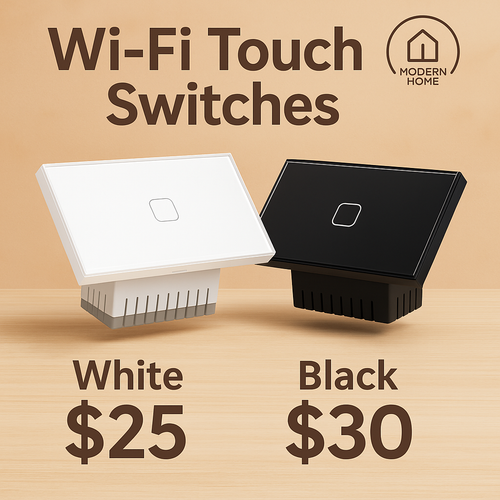Smart Wi-Fi Touch Switch – White $25 | Black $30 | UR Lighting Prestons NSW