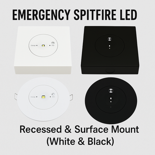 Emergency Spitfire LED – Recessed & Surface Mount | White & Black