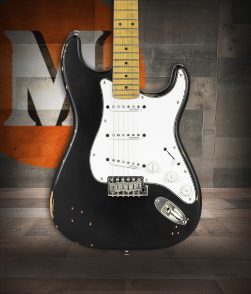 Vintage V6 ICON Electric Guitar - Distressed Boulevard Black (V6MRBK ...