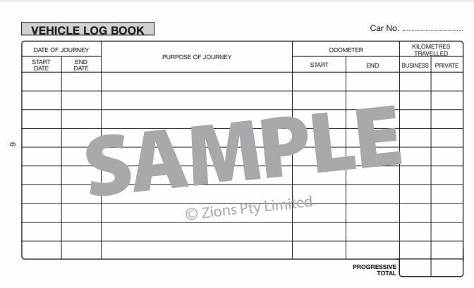 Zions PVLB On Road Recording Pocket Vehicle Log Book