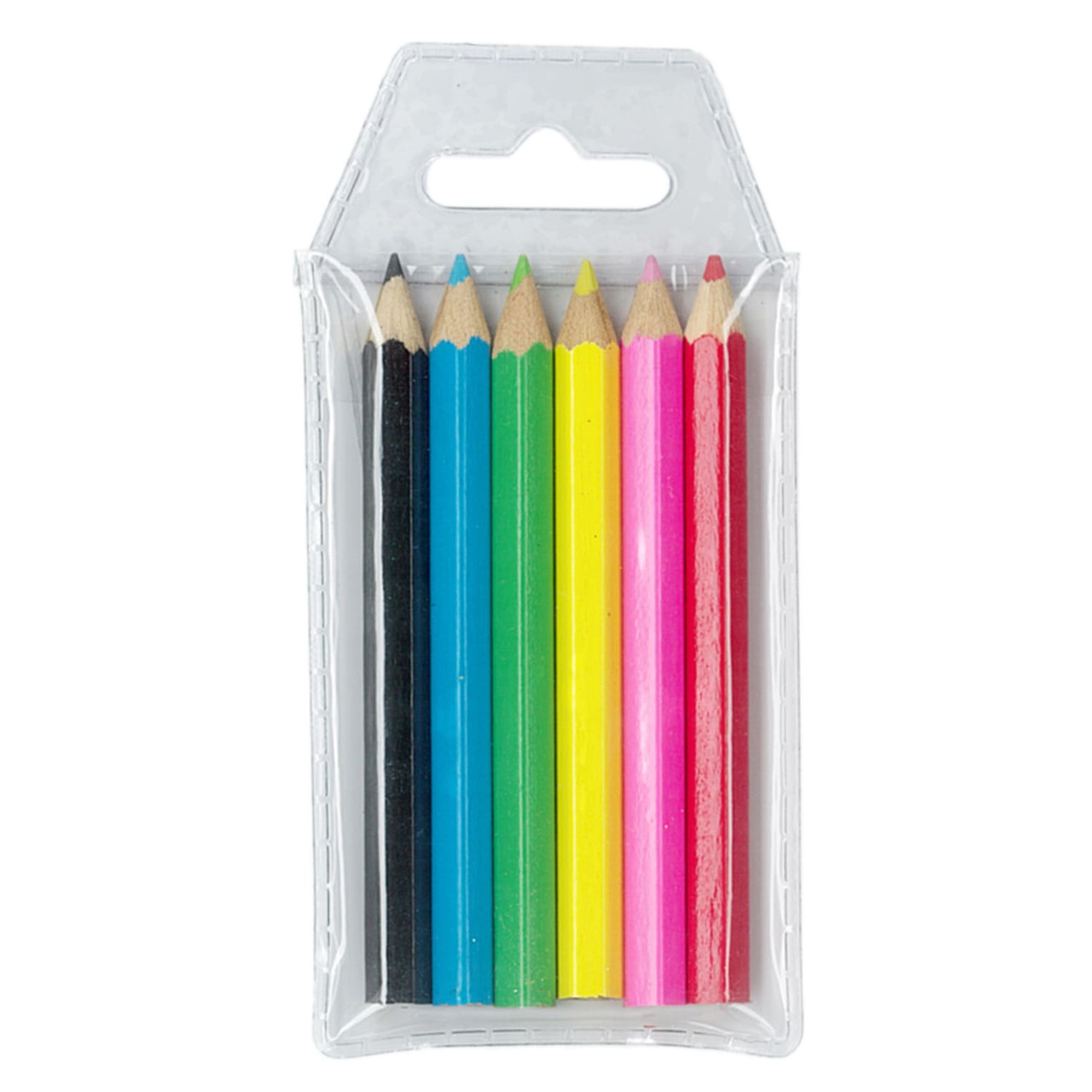 Half Length Colouring Pencils Wallet Pack of 6 Assorted Colours