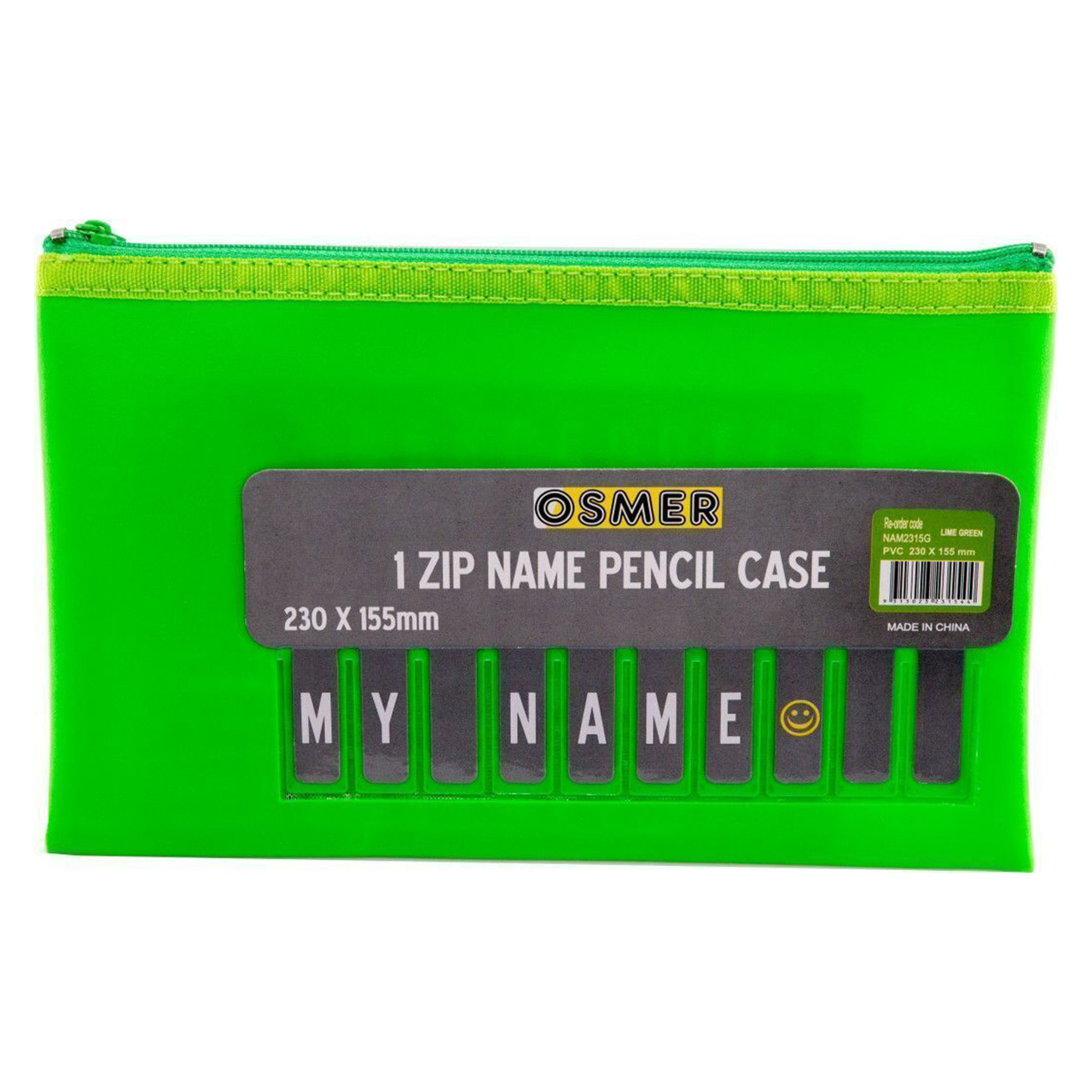 Osmer Cloth PU Case 1 Zip 23x15.5cm Green Pk6 | Mega Office Supplies