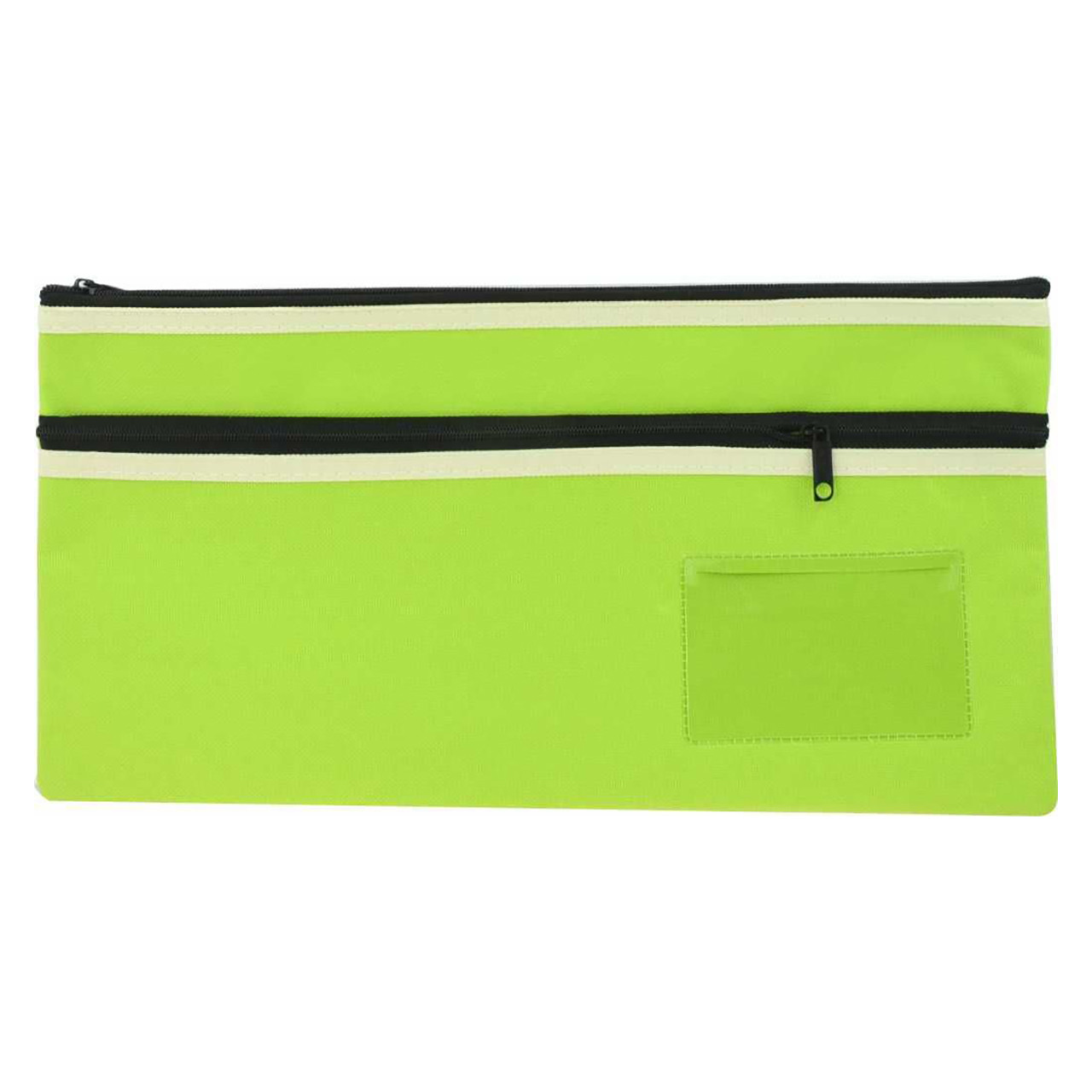 Osmer Polyester Case 2 Zip 35x18cm Green Pk6 | Mega Office Supplies