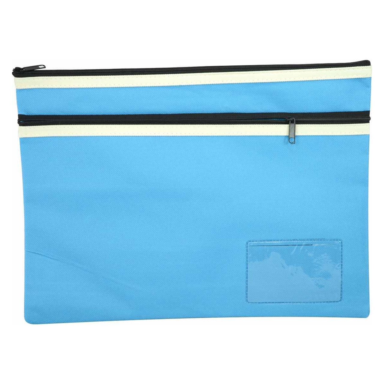 Osmer Polyester Case 2 Zip 35x26cm Lt Blue Pk6 | Mega Office Supplies