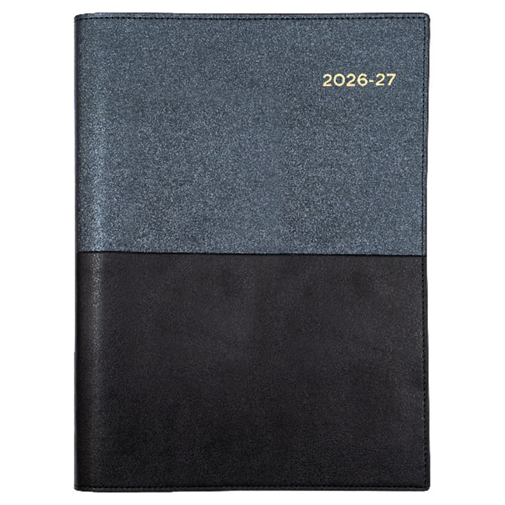 Collins Vanessa FY Diary 26-27 A4 DTP Black | Mega Office Supplies