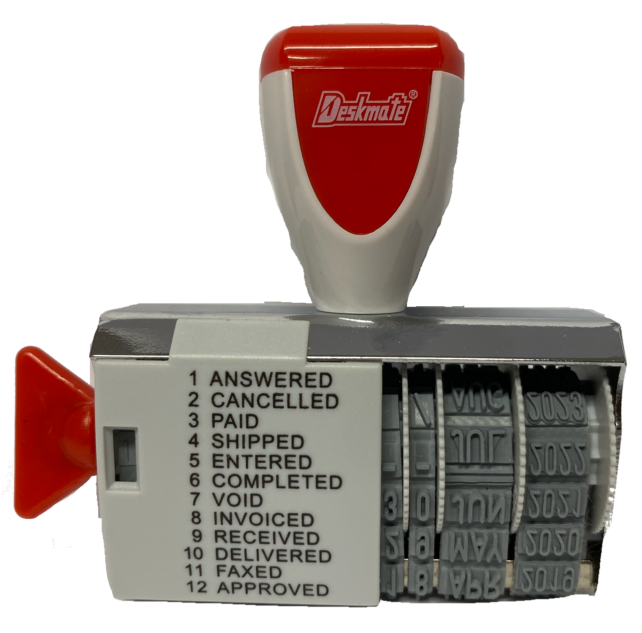 DeskMate 0316050 Dial-A-Phrase Rubber Dater Stamp | Mega Office Supplies