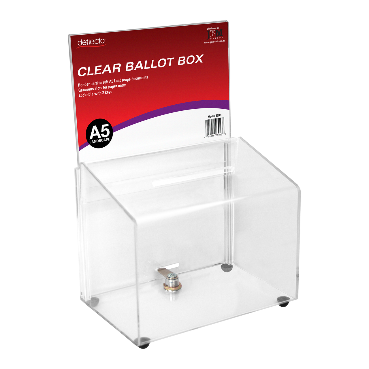JPM 66601 Deflecto Clear Ballot Box - A5 Landscape | It's A Mega Thing