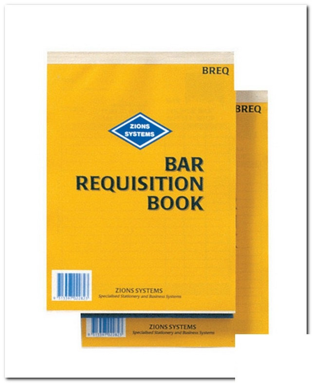 Zions BREQ Bar Requisition Book