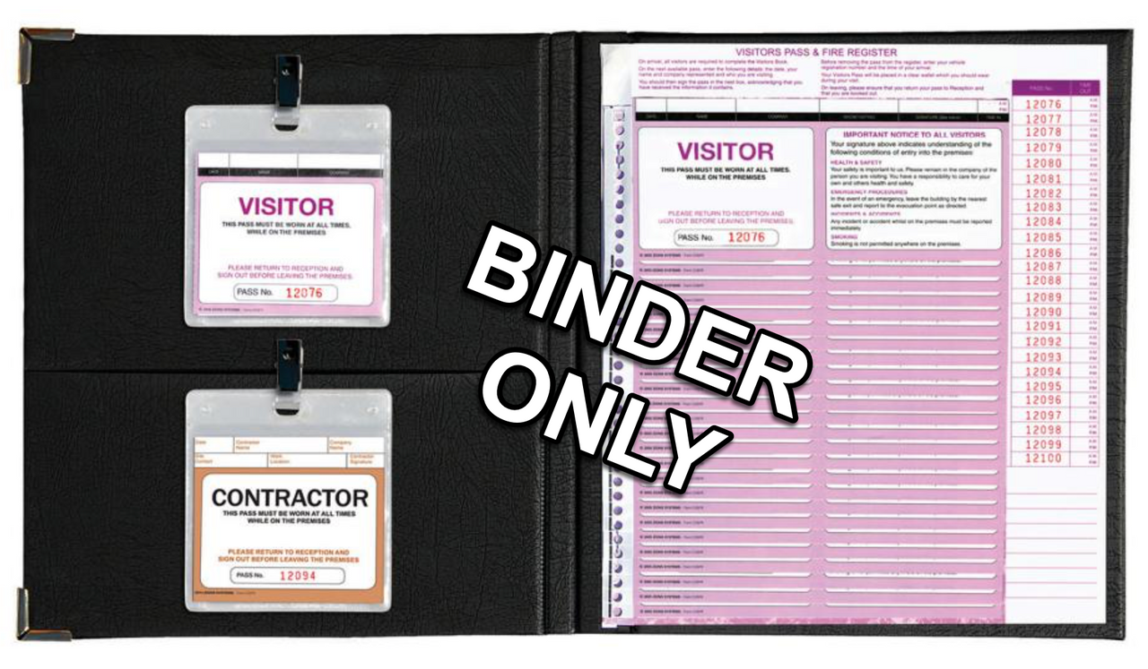 Zions BCVSFR Binder for Visitors Pass & Fire Registration