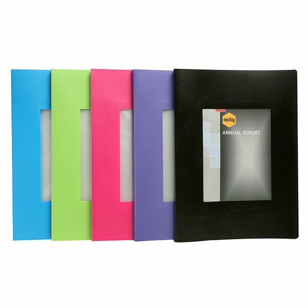 Marbig #2018802 Non-Refillable Display Book 20 Pocket with Frame Black ...