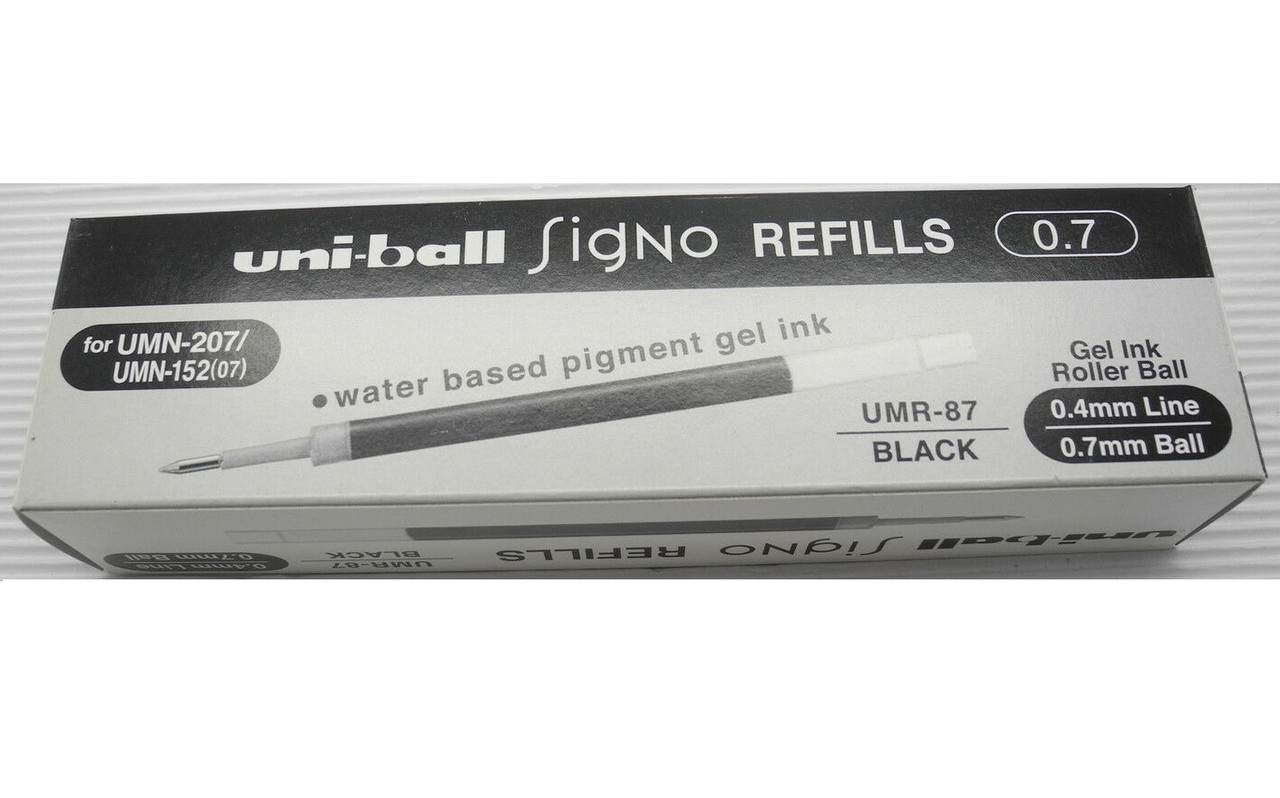 Uni-Ball Signo Retractable Pen Refill - 0.7mm Black Box of 12 | Mega ...
