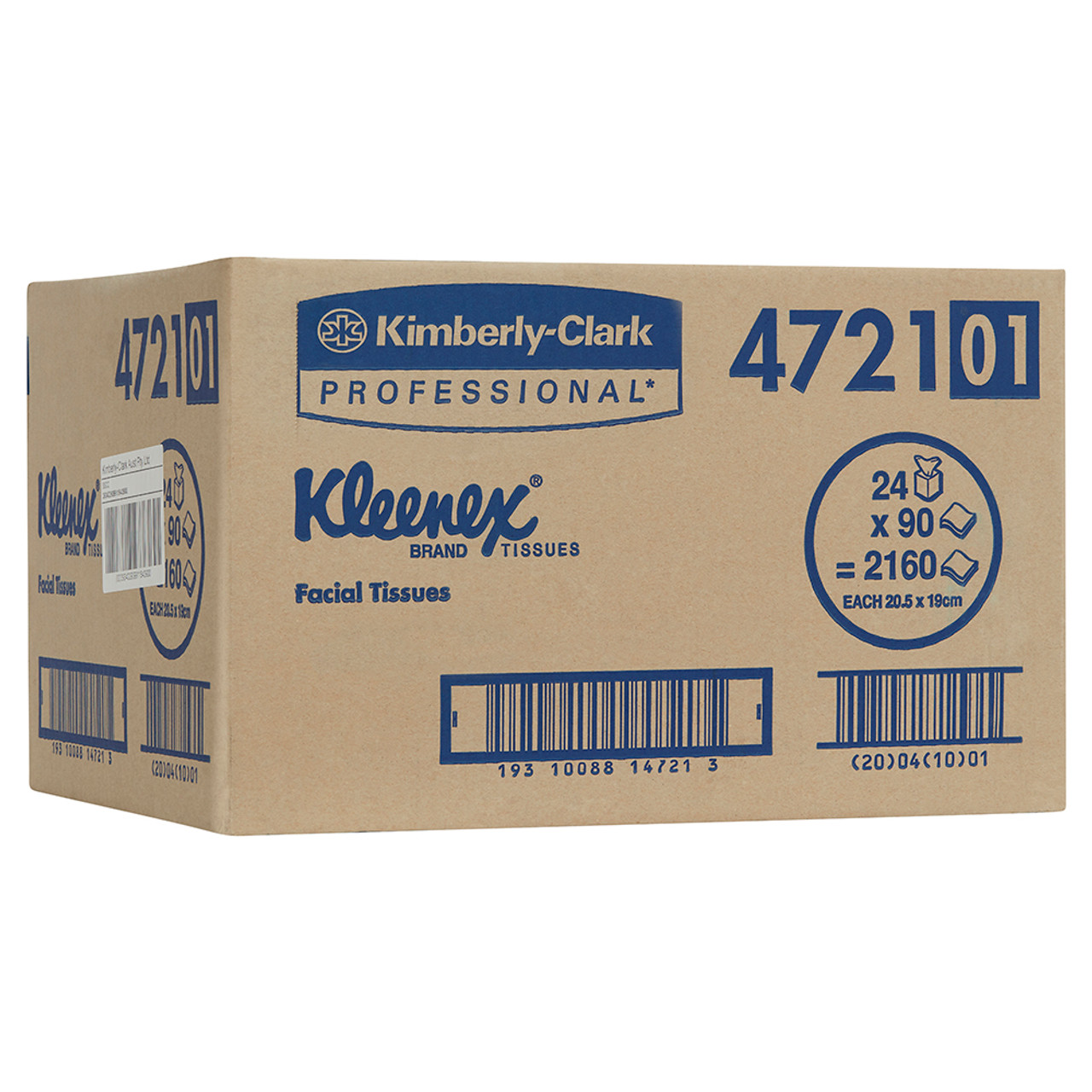 Kleenex 4721 Facial Tissue Cube 2 Ply White 90 Tissues/Pack, Carton Of 24 | Mega Office Supplies