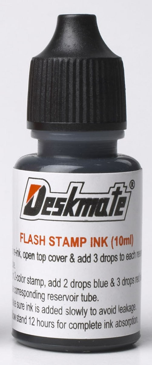 DeskMate 0273750 Pre-Inked Stamp Refill Ink 10ml Black | Mega Office ...