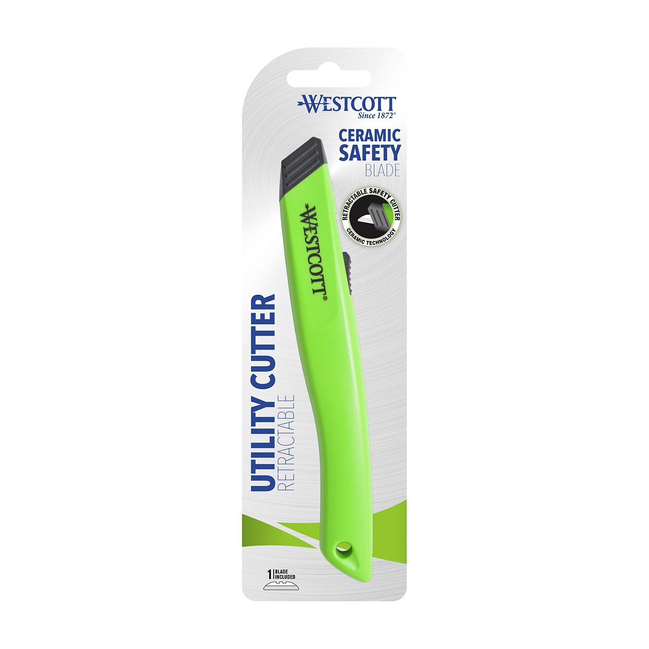 Westcott Retractable Safety Blade Ceramic Full-Size Utility Cutter (Box ...
