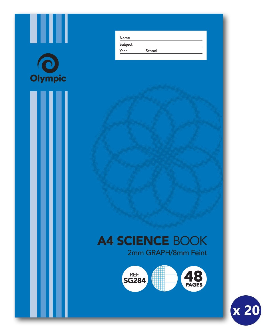 Olympic A4 48 Pages Science Book with 2mm Graph/8mm Feint Ruled | Mega ...