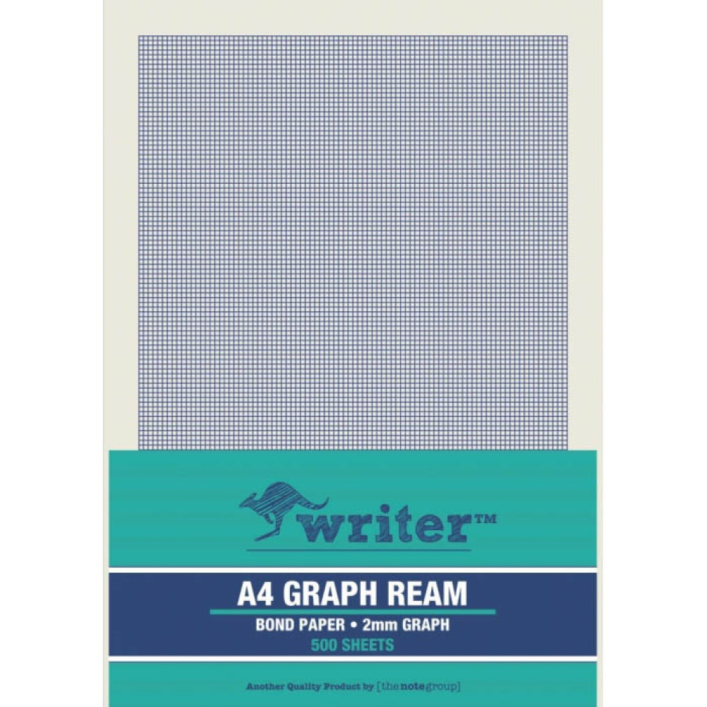 Writer A4 2mm Graph Paper, Portrait, Ruled 1 Side - Ream of 500 | Mega ...