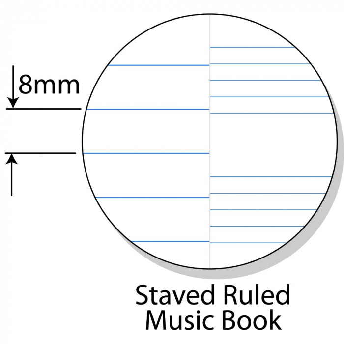 Writer Premium A4 Music Book, 96pg, 8mm Ruled + Staved - Pack of 10 ...