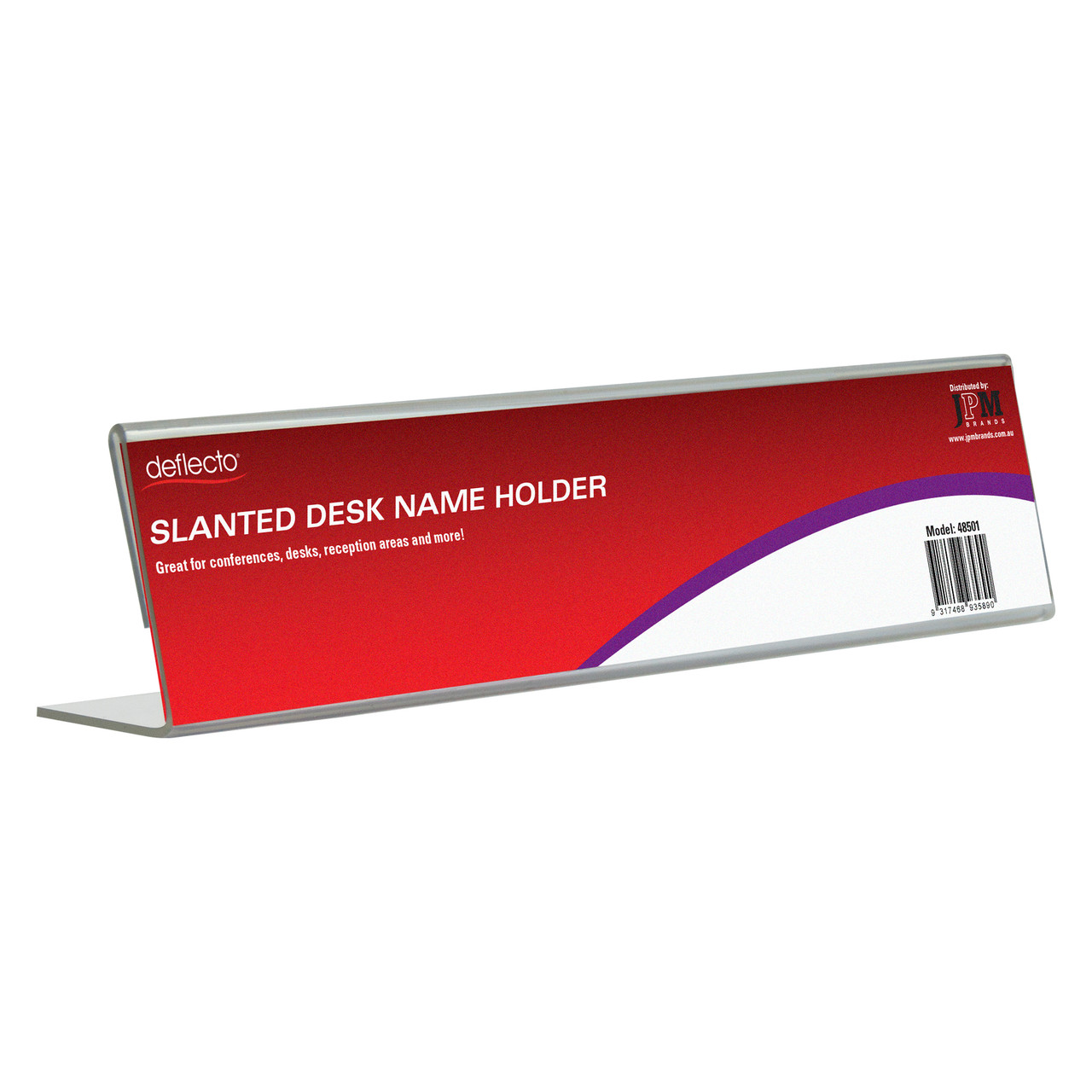 Deflecto Sign/Desk Name Holder Slanted Landscape | Mega Office Supplies