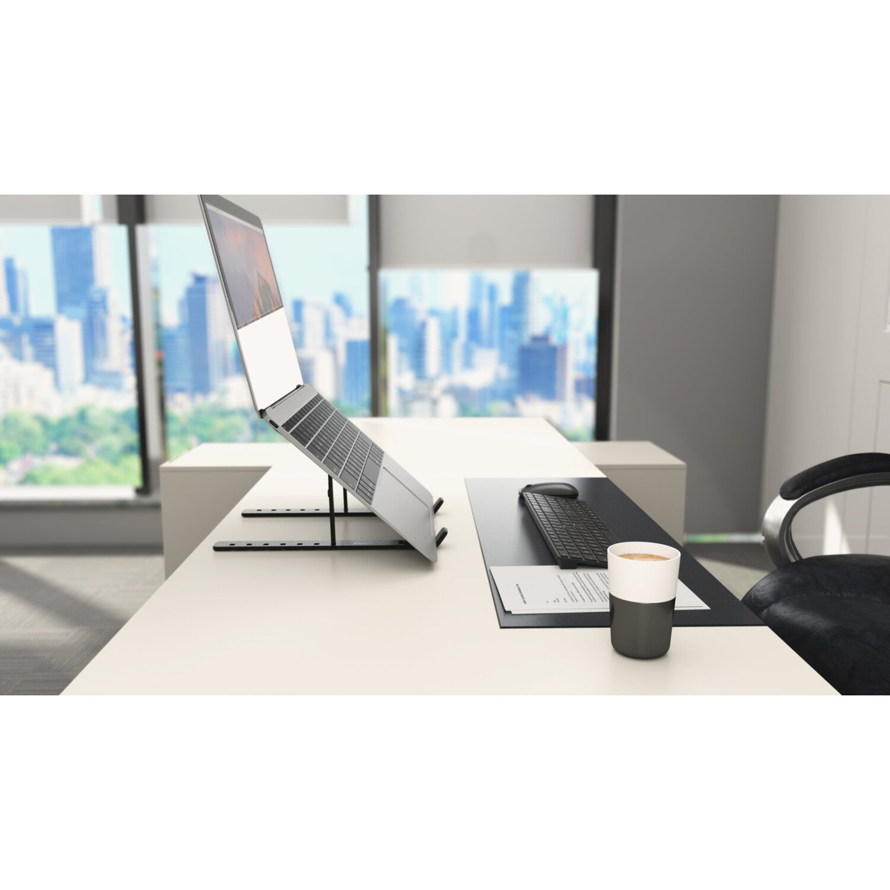 Kensington Collapsible Aluminum Laptop Riser Black | Mega Office Supplies