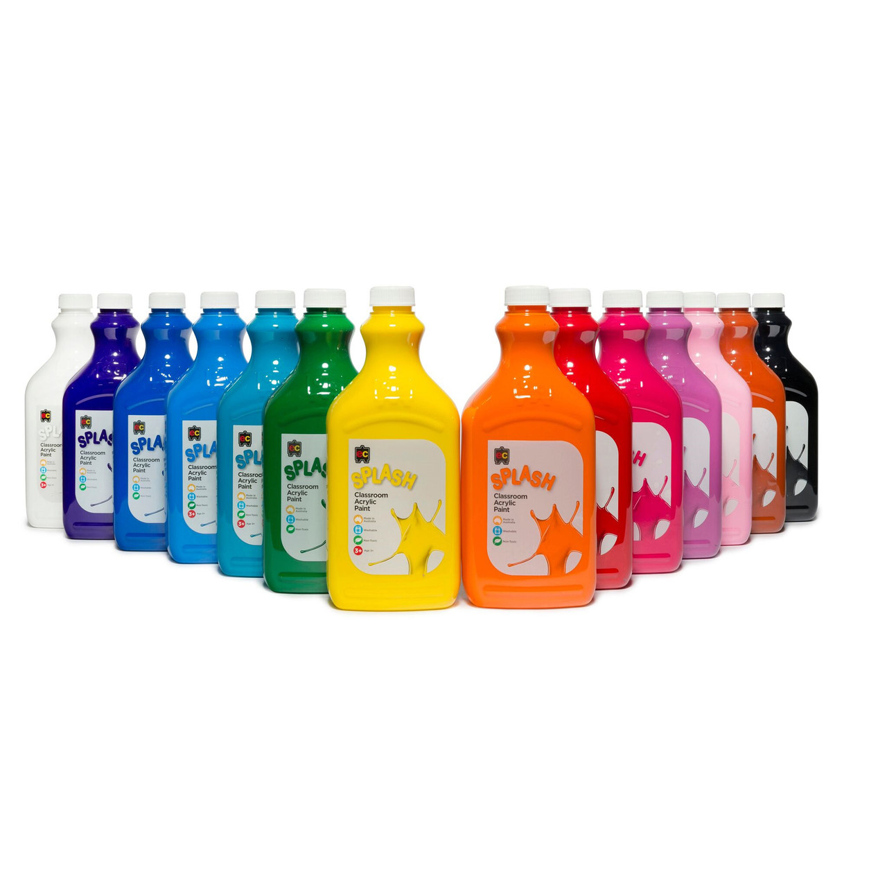 Educational Colours 2L Snowball White Splash Classroom Acrylic Paint ...