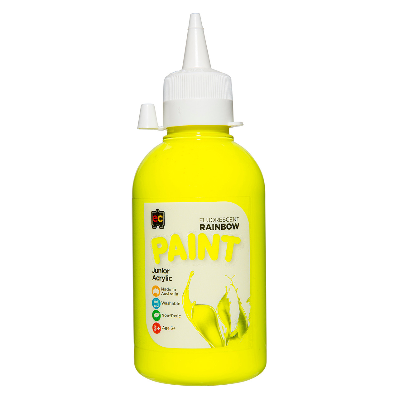 Fluorescent Rainbow Junior Acrylic Paint 250ml Yellow | Mega Office ...