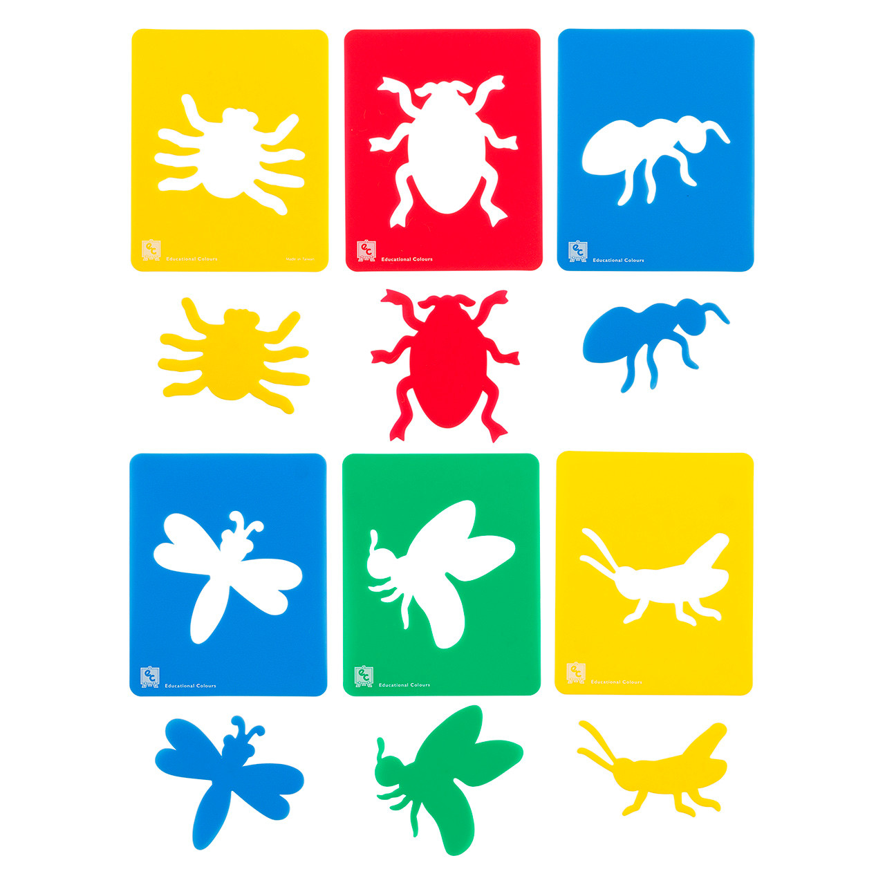 Insects Stencils Set of 6 - Educational Colours | Mega Office Supplies